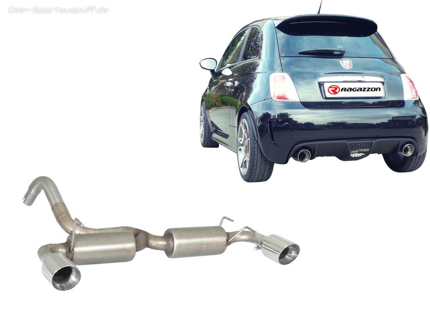 Ragazzon Edelstahl Duplex Sportauspuff Fiat 500 Abarth 1.4 TJET je 102mm rund eingerollt abgeschragt gunstig online kaufen Dein Sportauspuff 50.0725.61